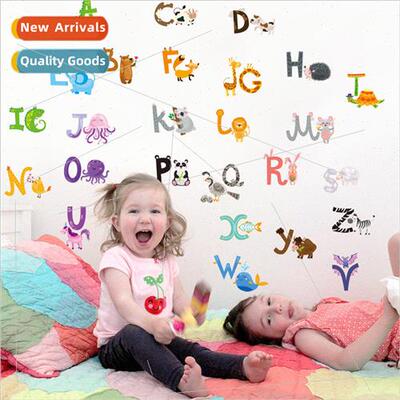 Cartoon animals in English decorative self-adhesive stickers