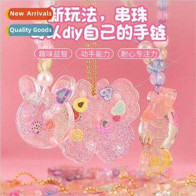 diy crystal drop toys beaded bracelet necklace keychain shak