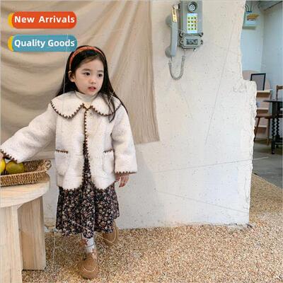 Girls lamb wool coat Korean  of the new winter childrens chi