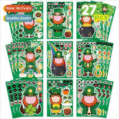 St. Patricks Day Stickers 适用 Kids Make Face Stickers Irish