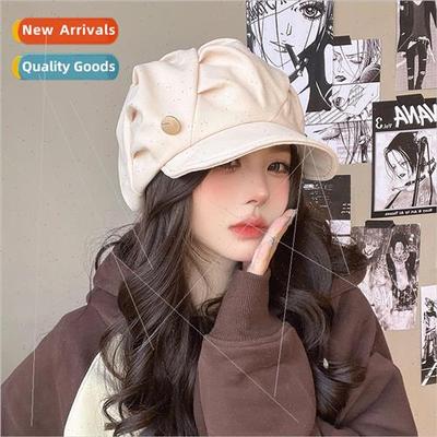 Apparent face small pleated clouds beret female fall and win