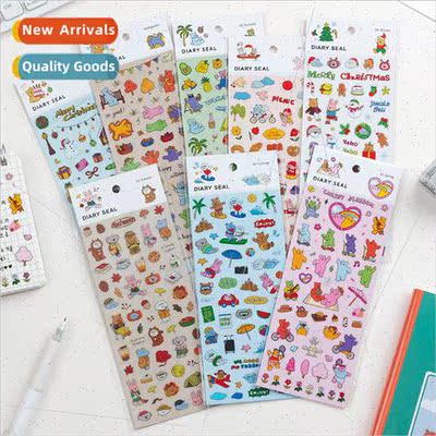 Happy bear series waterproof pvc Christmas decoration sticke