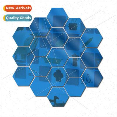 Home hexagonal mirror stickers self-adhesive mirror acrylic