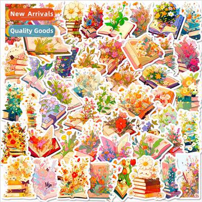50 pcs of vintage aesthetic book floral mix and match sticke
