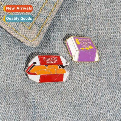 Alloy brooches Cartoon french fries fried chicken creative p