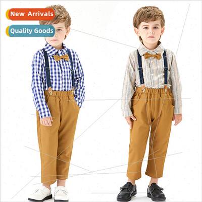 Childrens fall childrens plaid long-sleeved bow cotton cardi