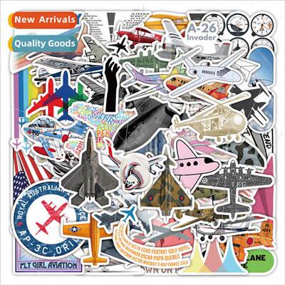 50 small airplane stickers cute fighter phone case luggage i