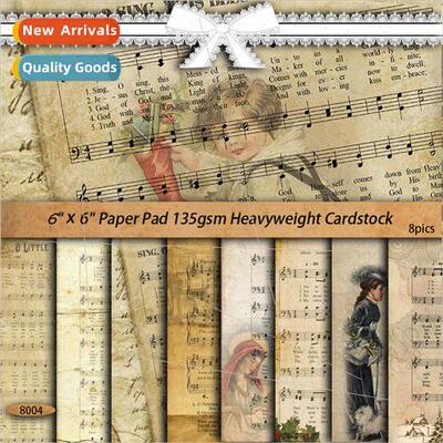 LP do old 8 pcs of material paper stickers DIY background pa