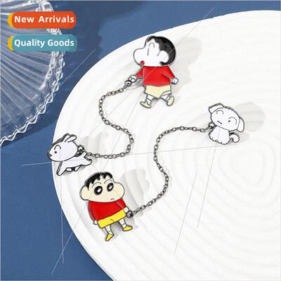 Japanese cartoon character crayon little new metal badge lit