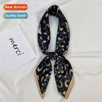 2022 spring and summer  Korean  of the retro silk scarf fema