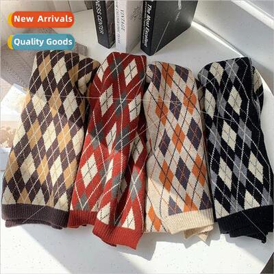 Knitting scarf female fall and winter classic diamond plaid