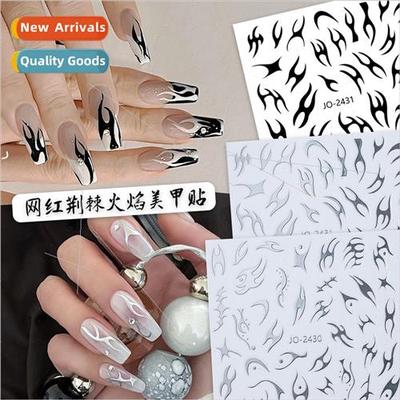 y2k thorns flame nail stickers irregular small pattern spicy