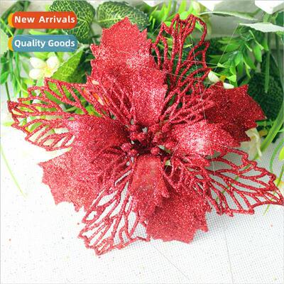 2023 new sprinkle powder hollow simulation Christmas flowers