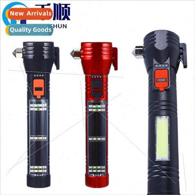 Car safety hammer car multifunction flashlight 8-in-1 car wi