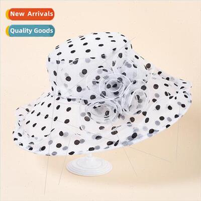Organza large brim face shield sunscreen beach hat female su