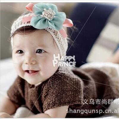 Korea baby headband chiffon flowers lace childrens wig hairb
