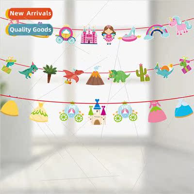 2023 pull flag new birthday decoration classroom stage hangi