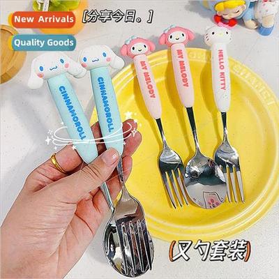 Sanrio 适用k and spoon set cute jade cinnamon dog 304 stainl