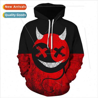 Fall and winter new cos death smile 3d digital printing men