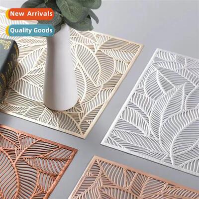 2023 PVC hot stamping placemats square leaf table runner ins