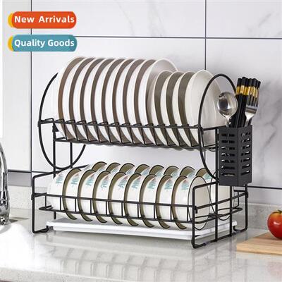 Stainless Steel Kchen Shelf Black Bowl Rack Drainer Sink Dis