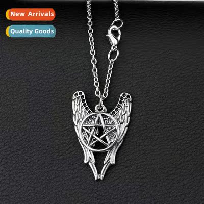 Pentagram angel sweater chain necklace Europe and  Uned Stat
