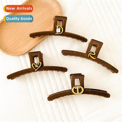 South Korea flocking solid colour metal letters grasp clip w