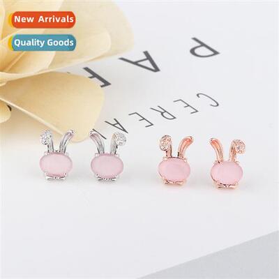 n rose gold earrings female hibiscus gemste pink crystal bun