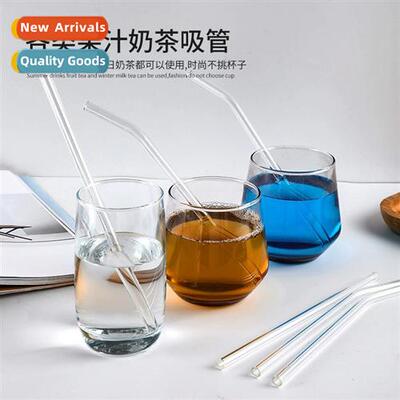 Glass straw heat-resistant lipstick pearl milk tea transpare