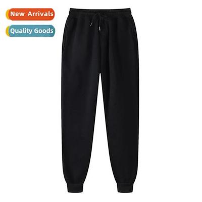 2021 New Mens Casual Pants Padded Thickened Solid Color Larg