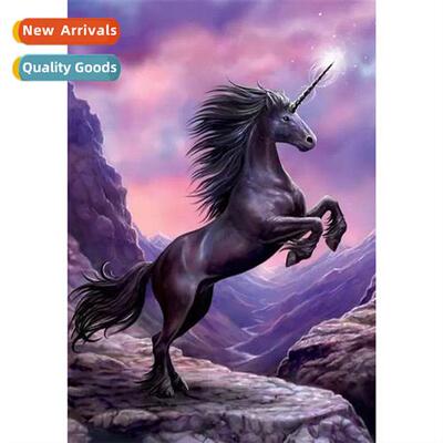 New Scinavian 2021 black unicorn diamd painting wall art roo