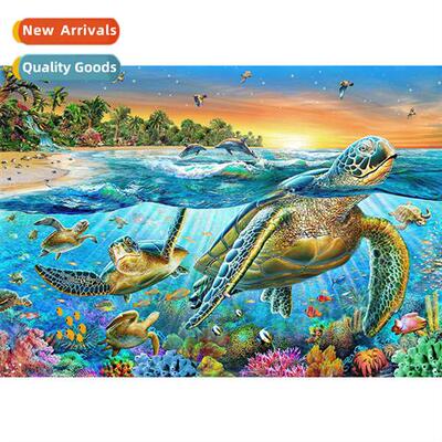 New sea turtles in  ocean diamd painting modern living room