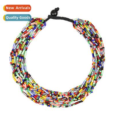 New exaggerated geometric multi-layer Mout necklace fashi bo