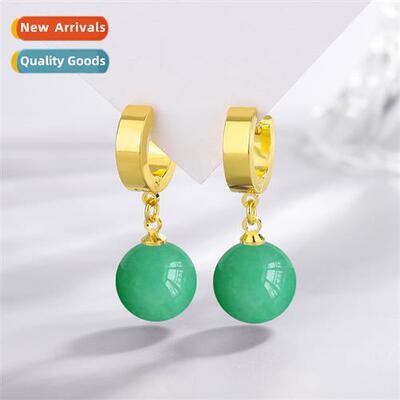 Dgling jade earrings buckle female temperament chalcedy earr
