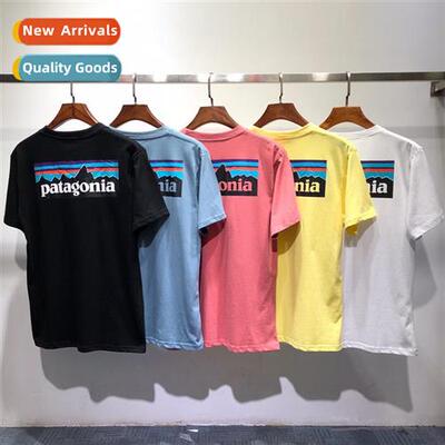 Summer Japanese tide short-sleeved P-6 mountain range printi