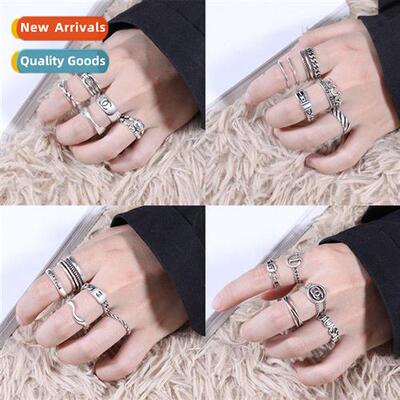 Vintage light luxury double C Thai silver ring female ins ti