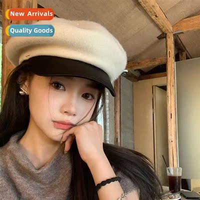 French retro wool beret women fashi newsboy cap English octa