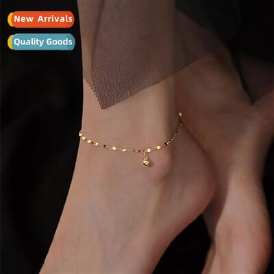 925 sterling silver round beads anklet light luxury jewelry