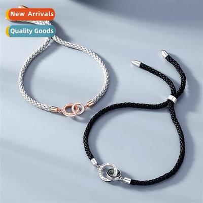 New double ring couple bracelet memorial gift n simple ring
