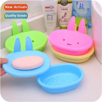 Carto cute bunny soap box double draining smiley soap box/so