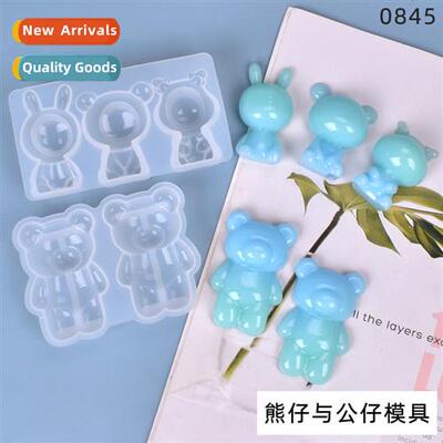 diy crystal drip mold homemade bear wh doll cute three-dimen