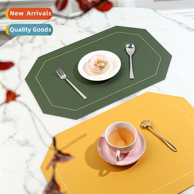 Two-color double-sided lear placemats heat insulati anti-sca