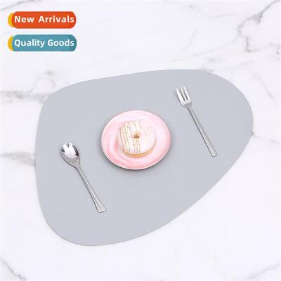Irregular PU lear placemats n-slip anti-scald home scrubbabl