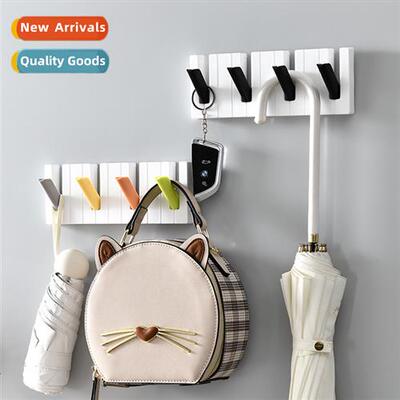 No-hole piano hooks wall door stick- key hangers bag hat coa