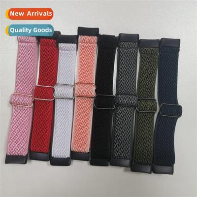 适用charge6 stretch nylon watch band small buckle wave patte