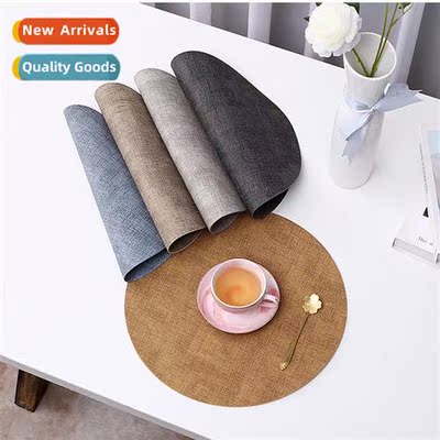 Japanese cloth lear round table mats double-sided n-slip hea