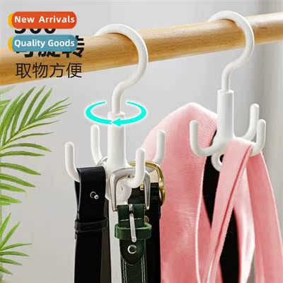 Rotating four claw hooks closet hanging bag hat scarf organi