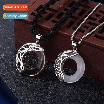 n drag  phoenix couple necklace pair  men  women obsidian ca