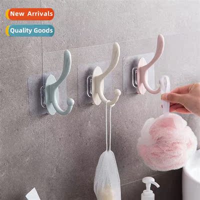 Hooks bathroom bathroom nail-free coat hooks bedroom hole-fr