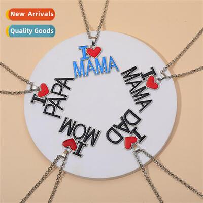 Jewelry New Family Necklace DAD MOM MAMA PAPA Heart Pendant